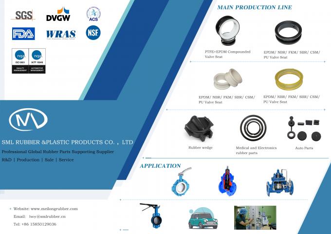 EPDM / NBR Rubber Wedge Flapper Valve Seat , Resilient Seated Gate ...